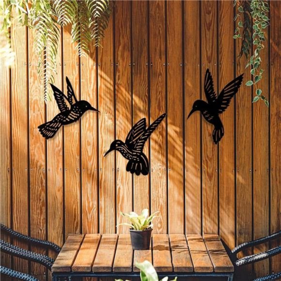 Accents | 3 Pieces Wood Hummingbird Wall Art Decor 9 Inch Hummingbird ...